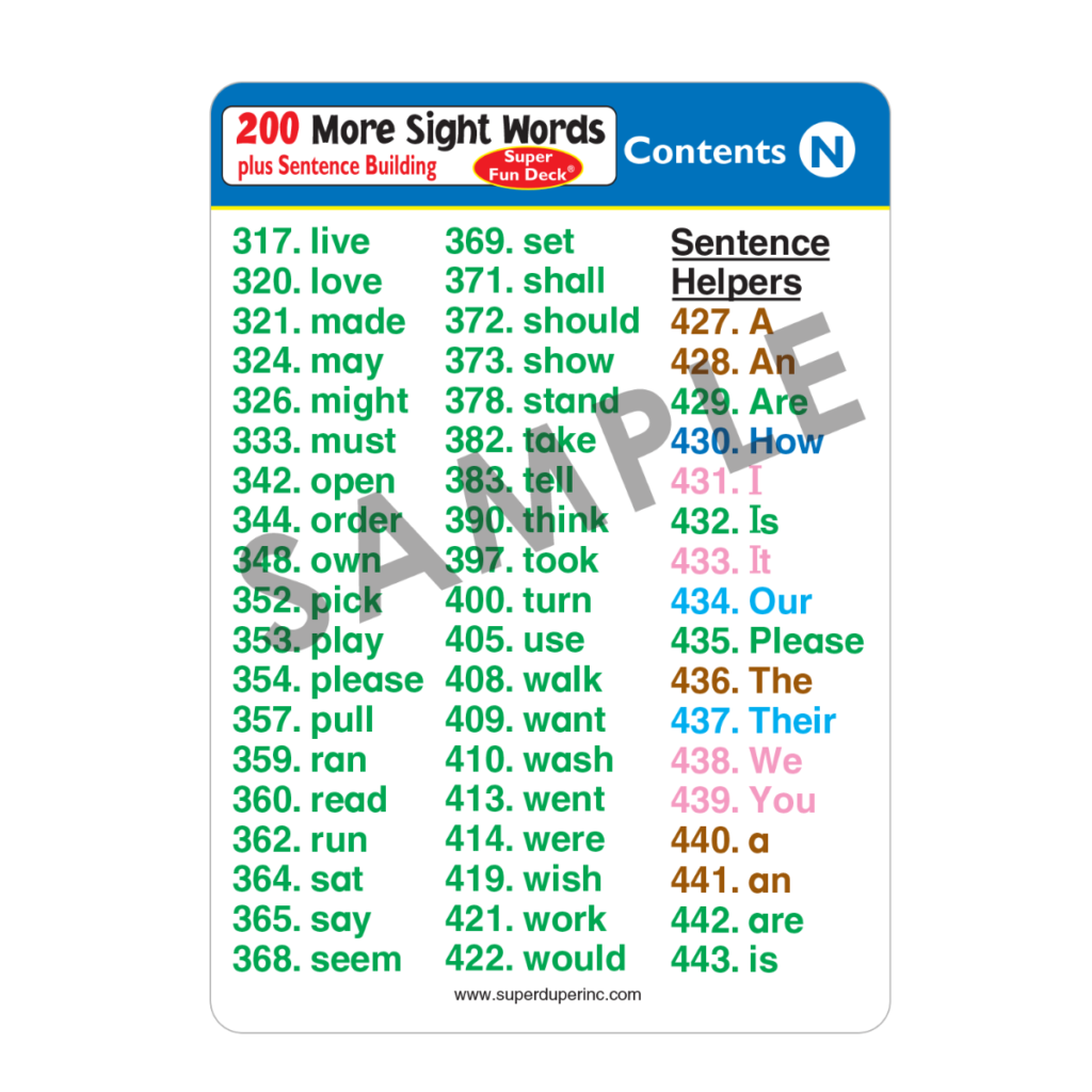 200 More Sight Words - Cue College
