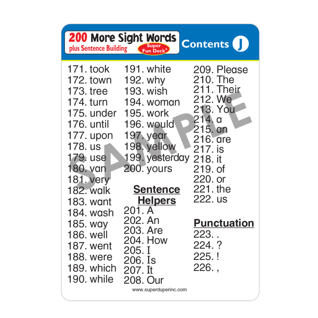 200 More Sight Words - Cue College