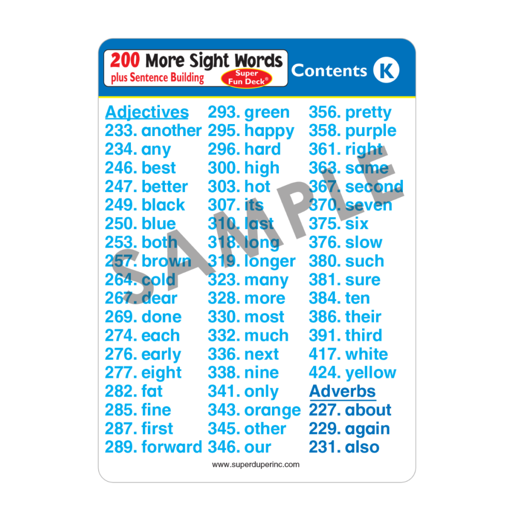 200 More Sight Words - Cue College