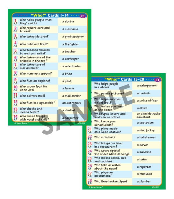 “WH” Question Card Combo – Ask And Answer® - Cue College